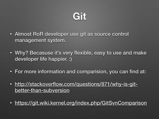 IDE, Terminal and SCM to work with Ruby on Rails | PDF