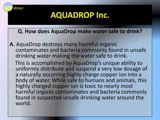 Aquadrop Safe Drinking Water | PPTX