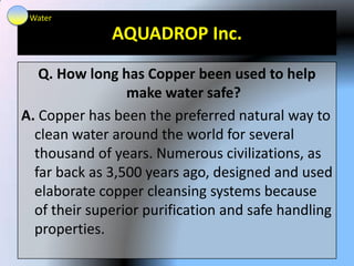 Aquadrop Safe Drinking Water | PPTX