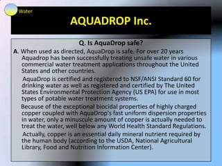 Aquadrop Safe Drinking Water | PPTX