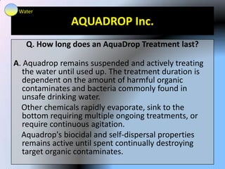 Aquadrop Safe Drinking Water | PPTX