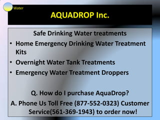 Aquadrop Safe Drinking Water | PPTX