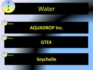 Aquadrop Safe Drinking Water | PPTX