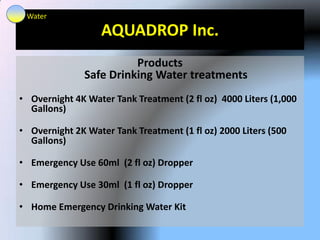 Aquadrop Safe Drinking Water | PPTX