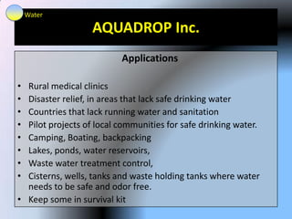 Aquadrop Safe Drinking Water | PPTX
