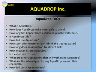 Aquadrop Safe Drinking Water | PPTX