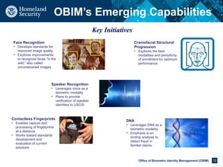 Overview DHS use of biometrics across the department | PPTX