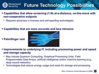 Overview DHS use of biometrics across the department | PPTX