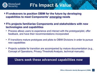 Overview DHS use of biometrics across the department | PPTX
