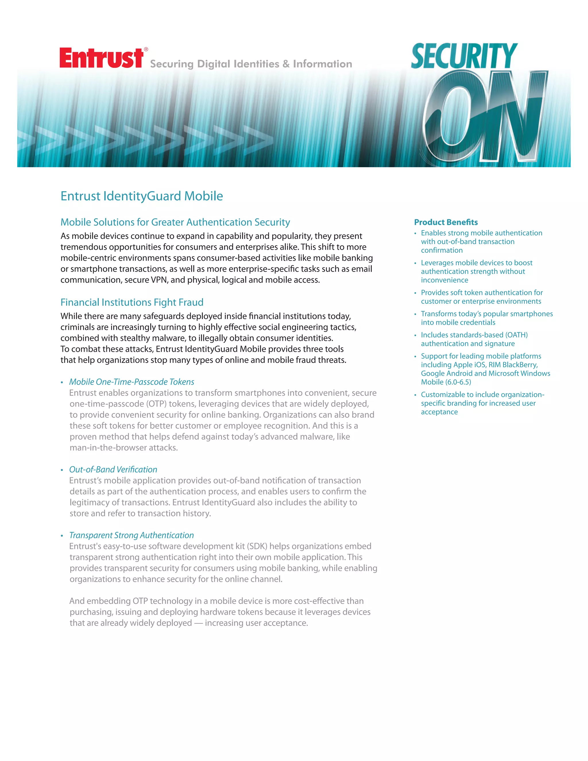 Entrust IdentityGuard Mobile | PDF