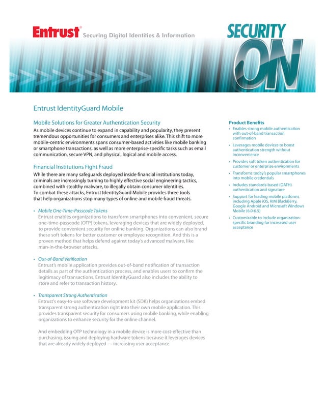 Entrust IdentityGuard Mobile | PDF