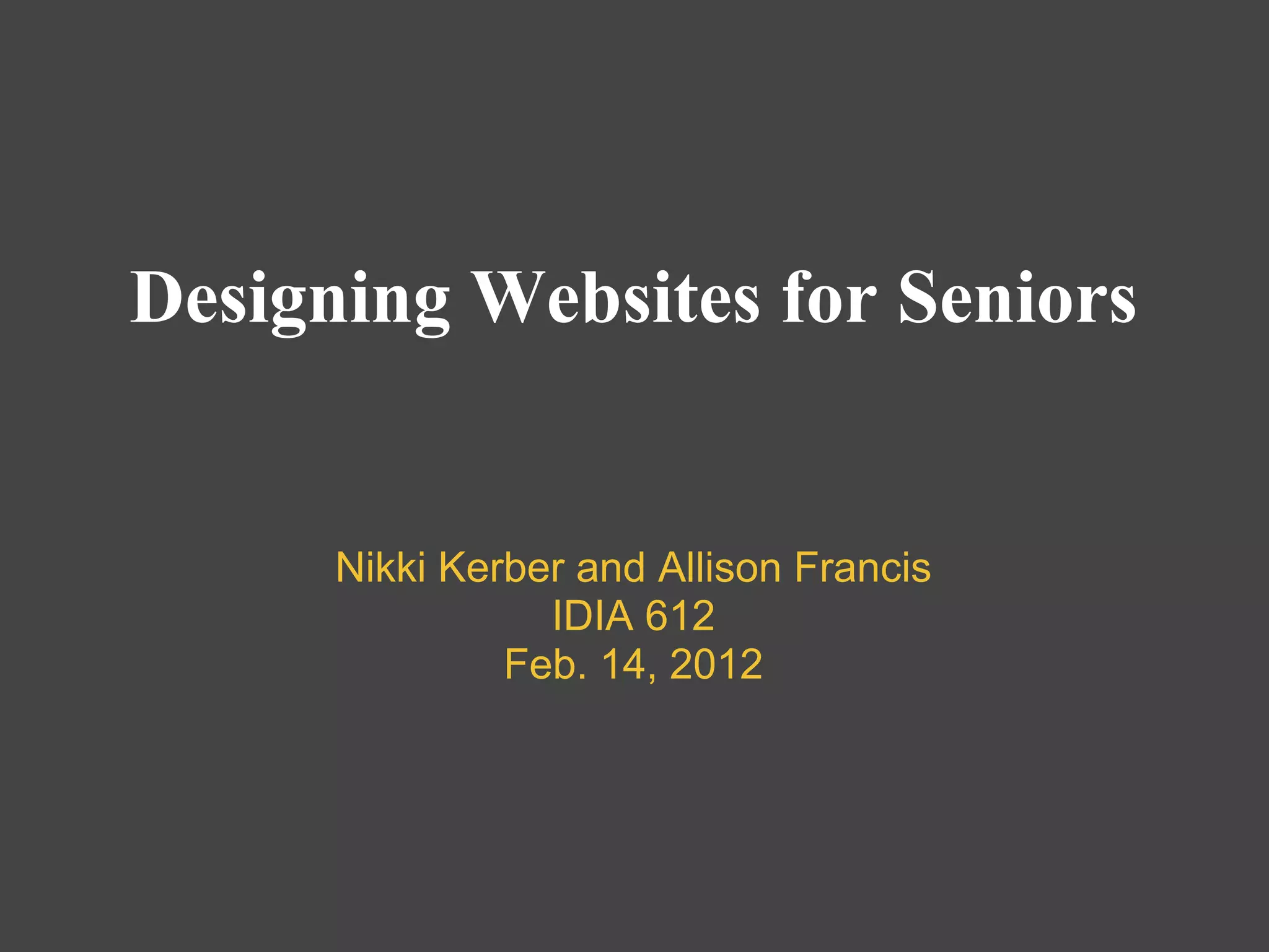 Website Design for Senior Citizens | PDF