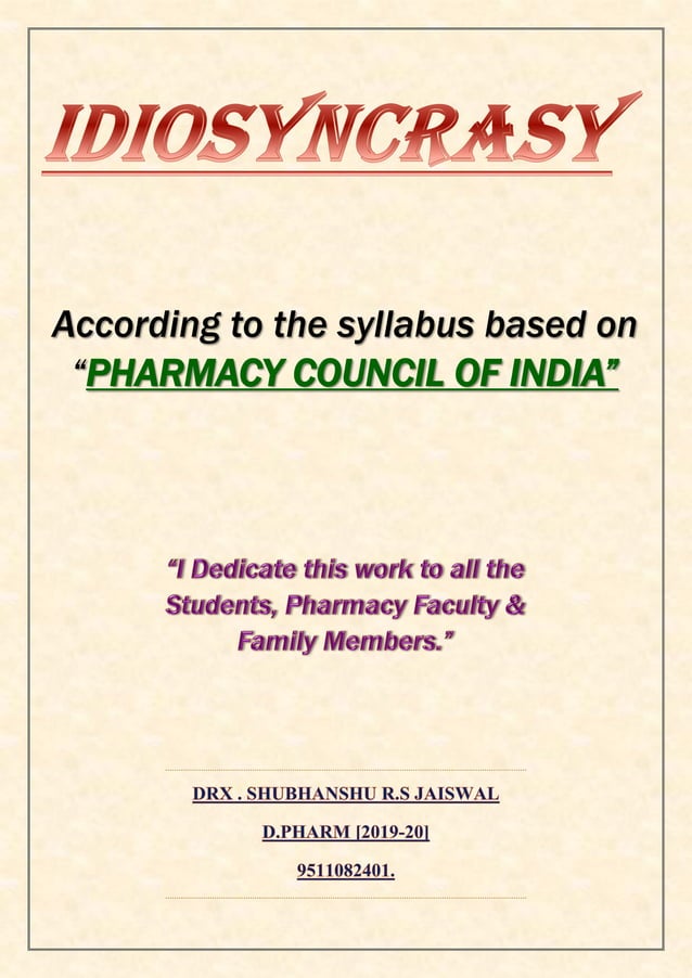 Idiosyncrasy | PDF | Substance Abuse | Diseases and Conditions