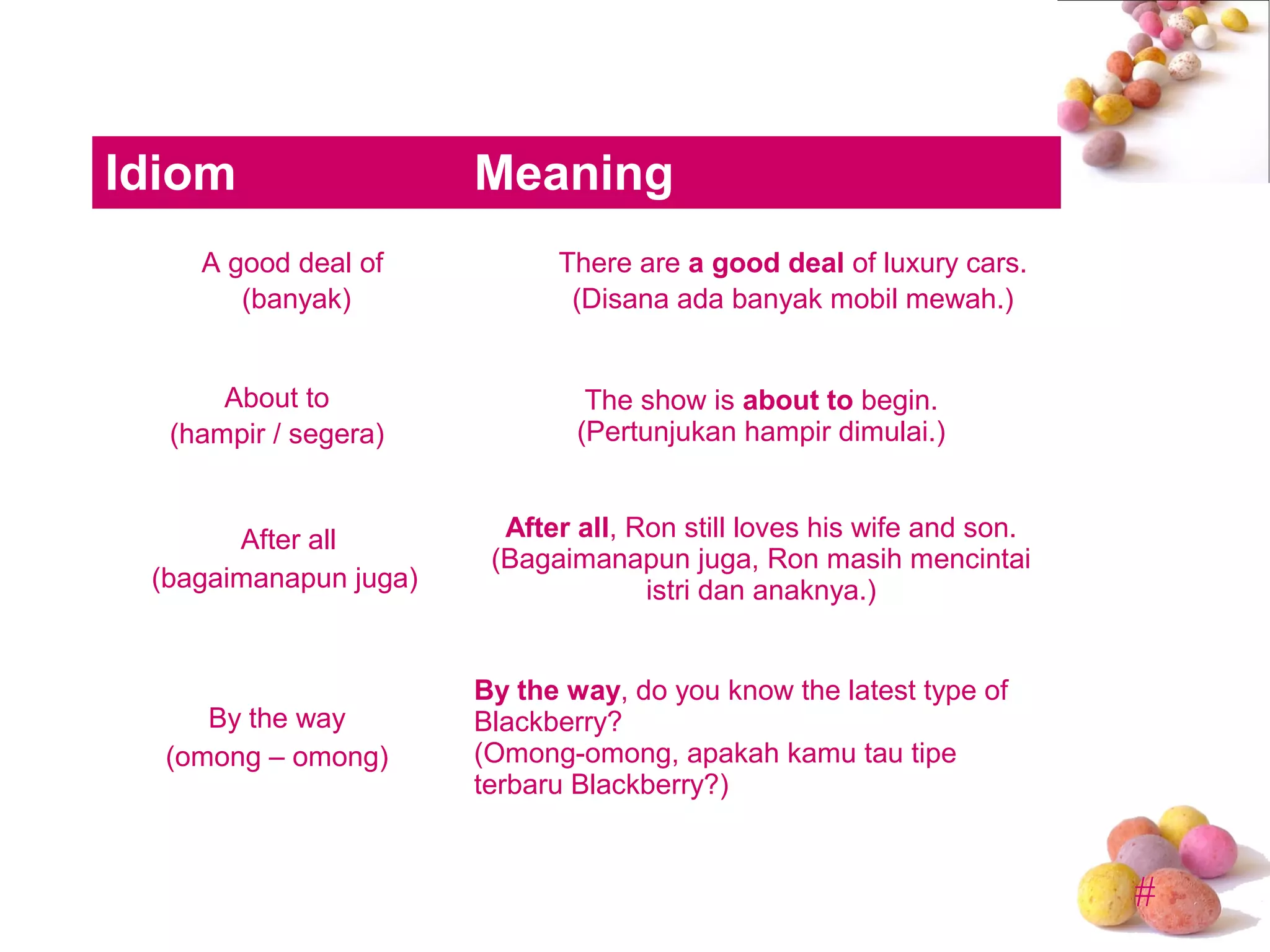 idiom | PPT | Books and Literature