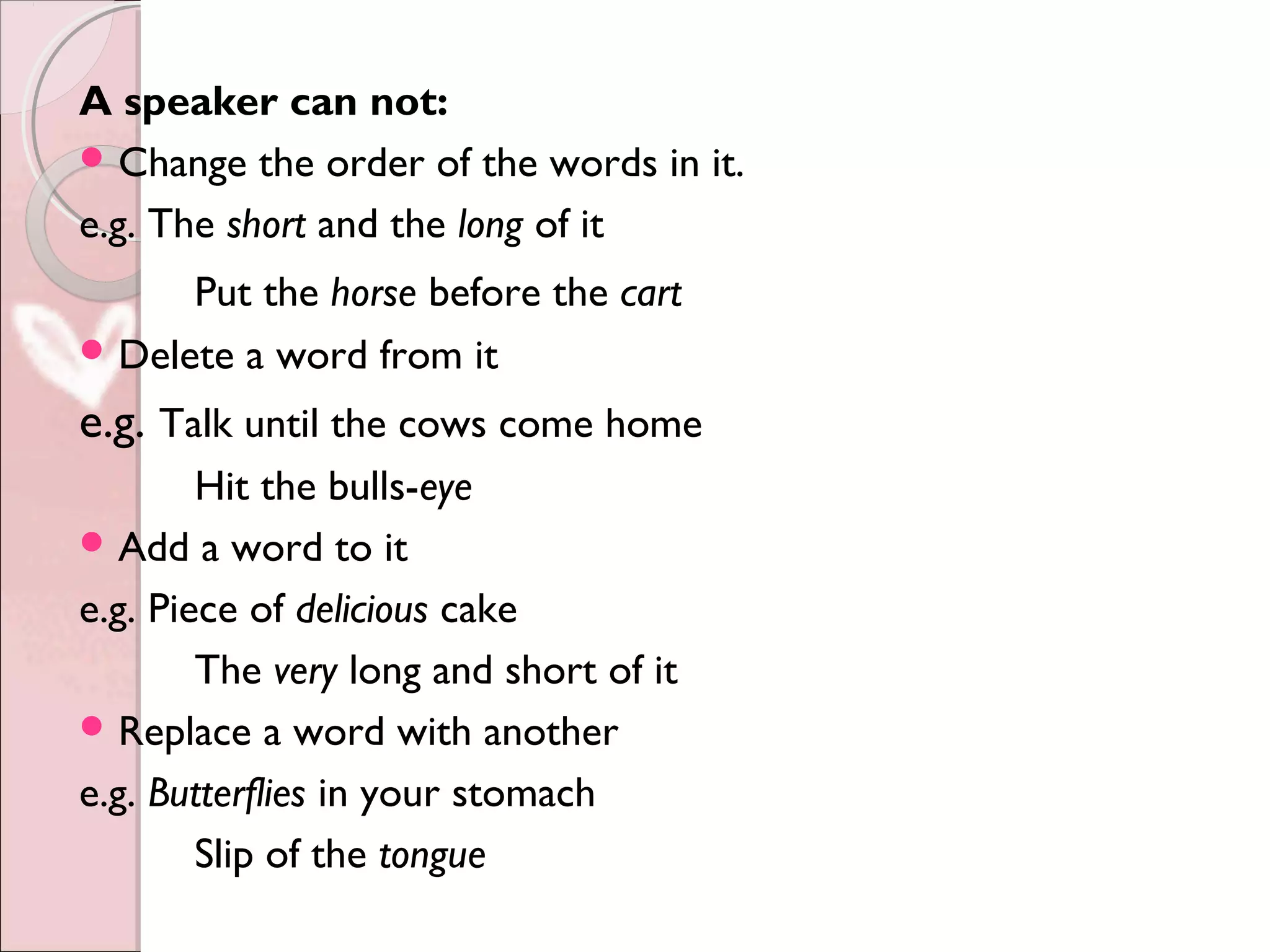 Idiom and fixed expression | PPT