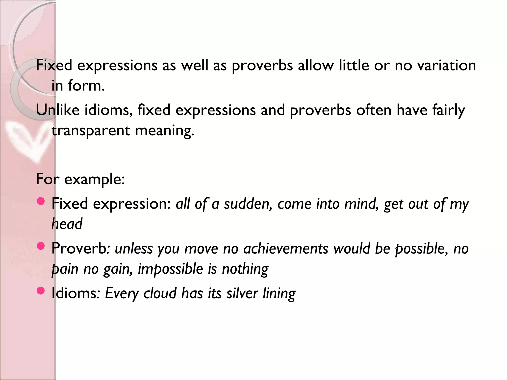 Idiom and fixed expression | PPT