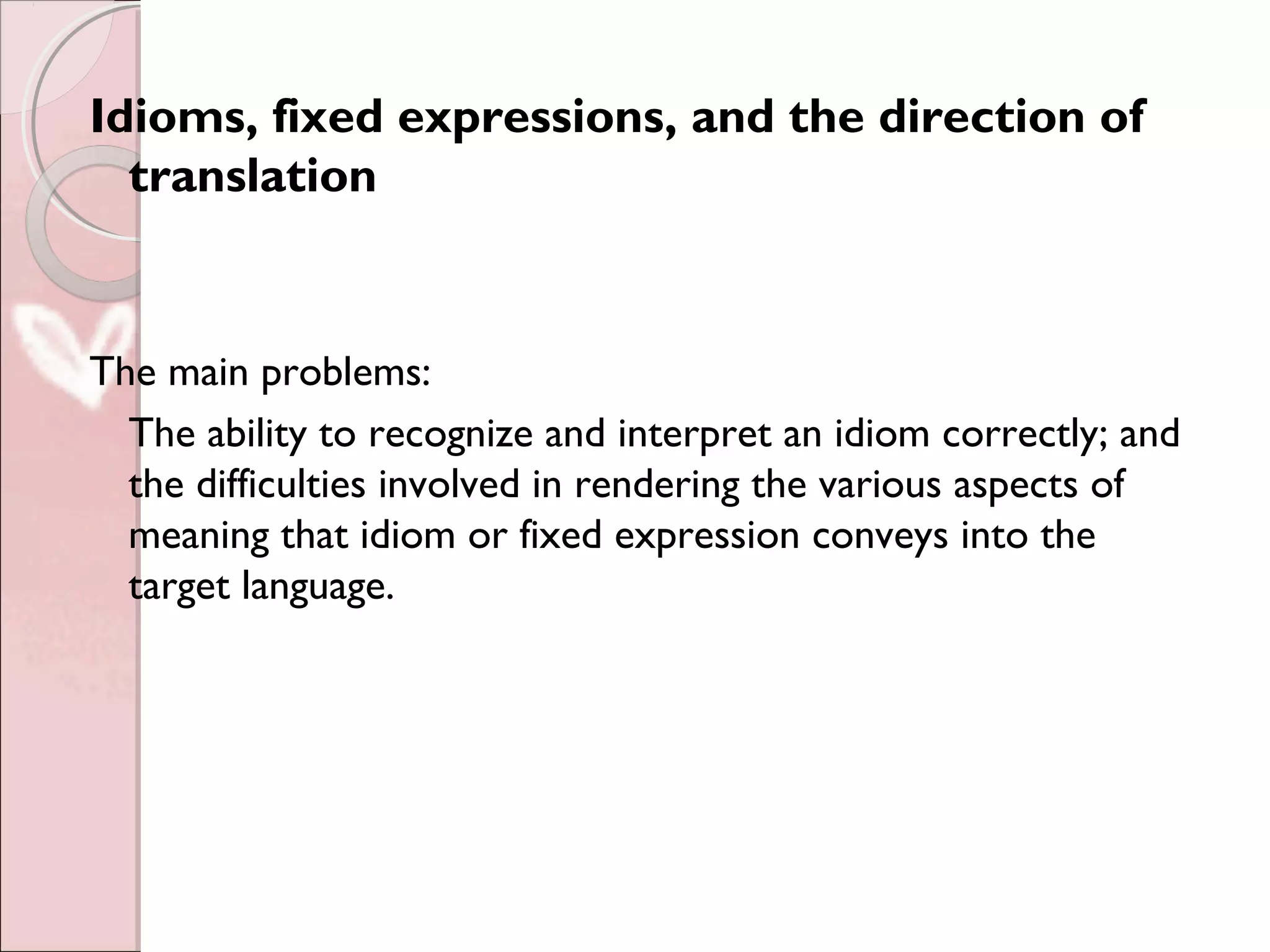 Idiom and fixed expression | PPT