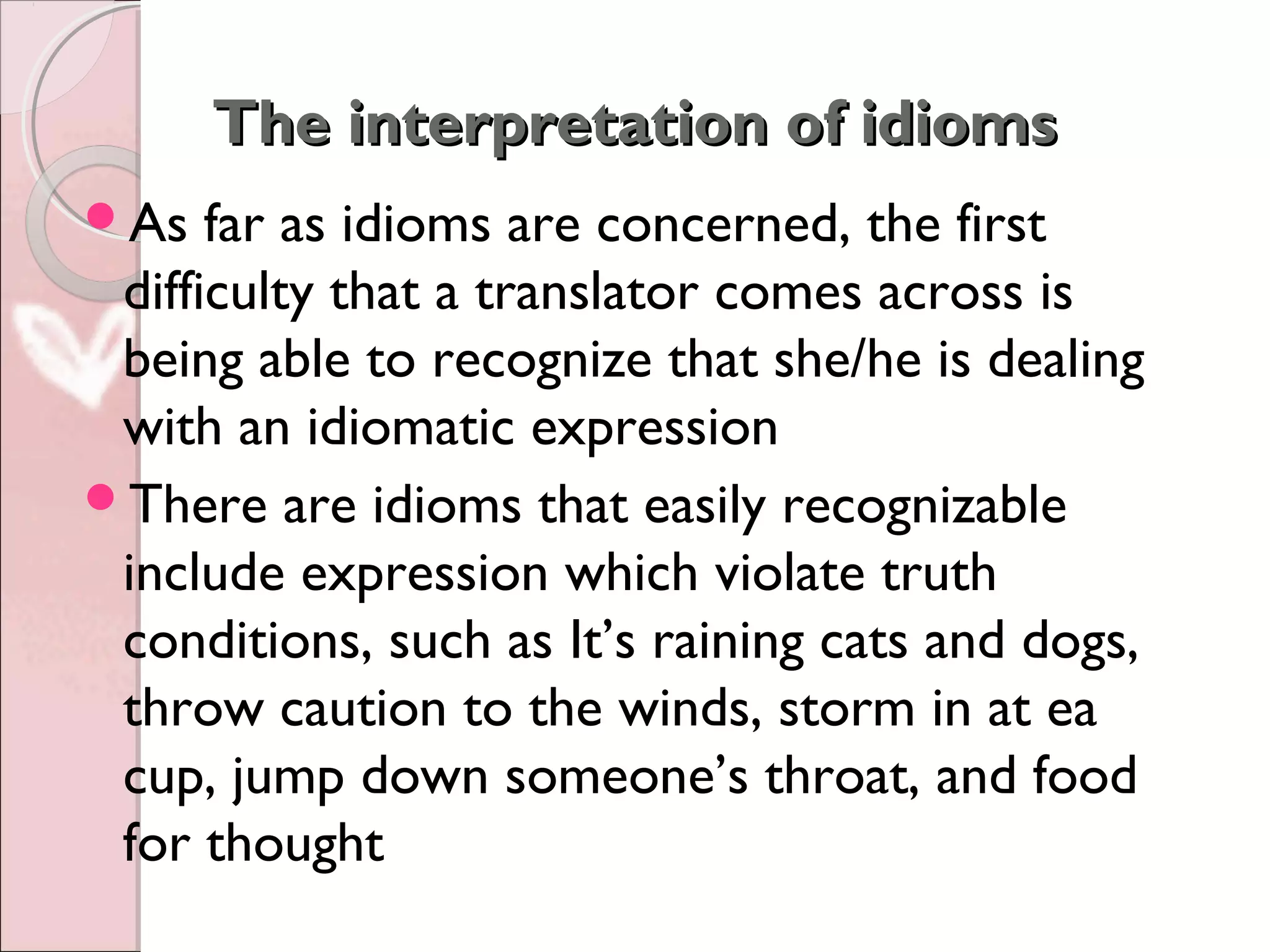 Idiom and fixed expression | PPT