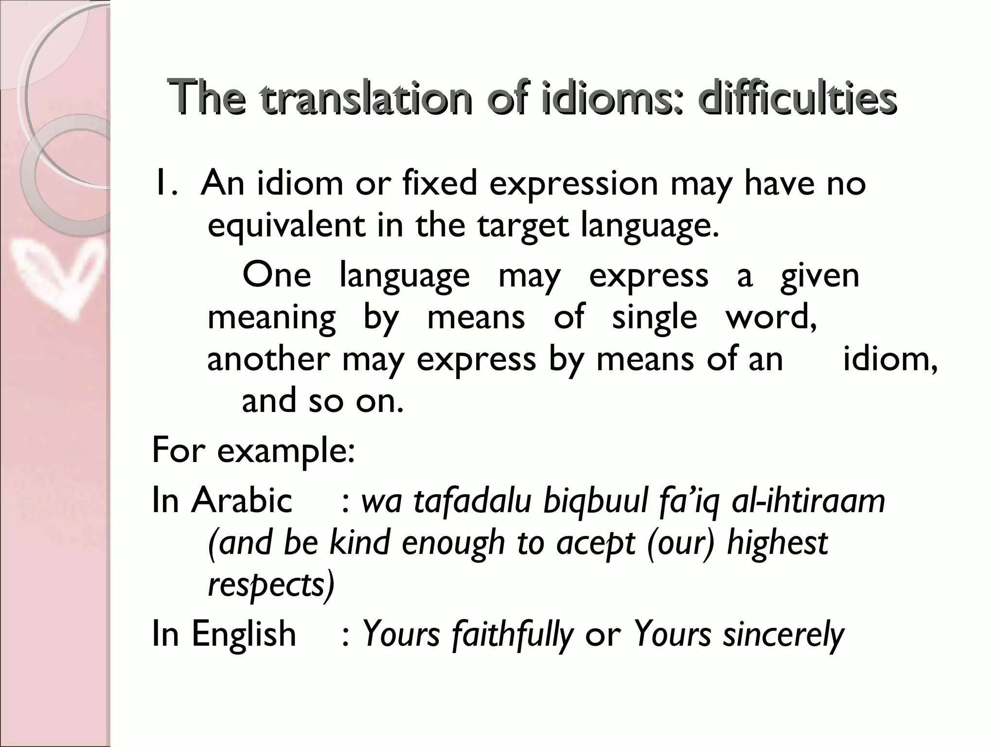 Idiom and fixed expression | PPT