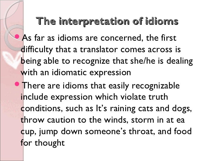 Idiom and fixed expression