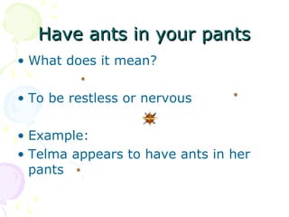 Ants In Your Pants Idiom