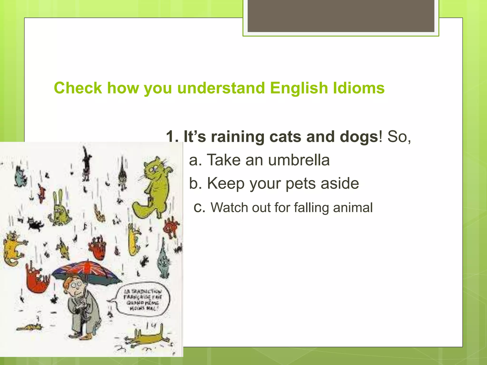 Idiomatic expressions | PPTX