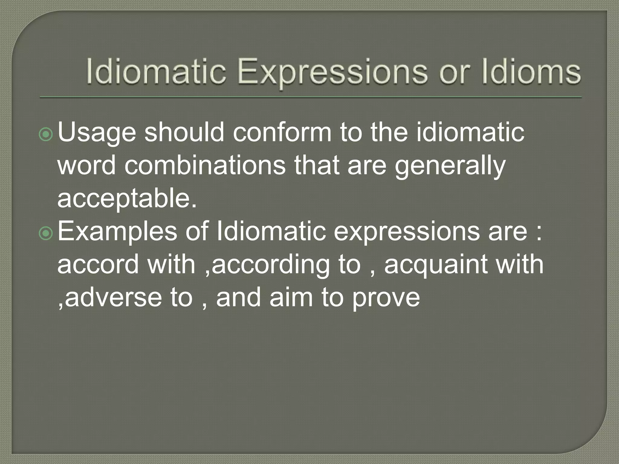 Idiomatic expressions | PPTX