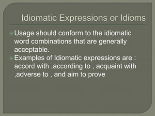 Idiomatic expressions | PPTX
