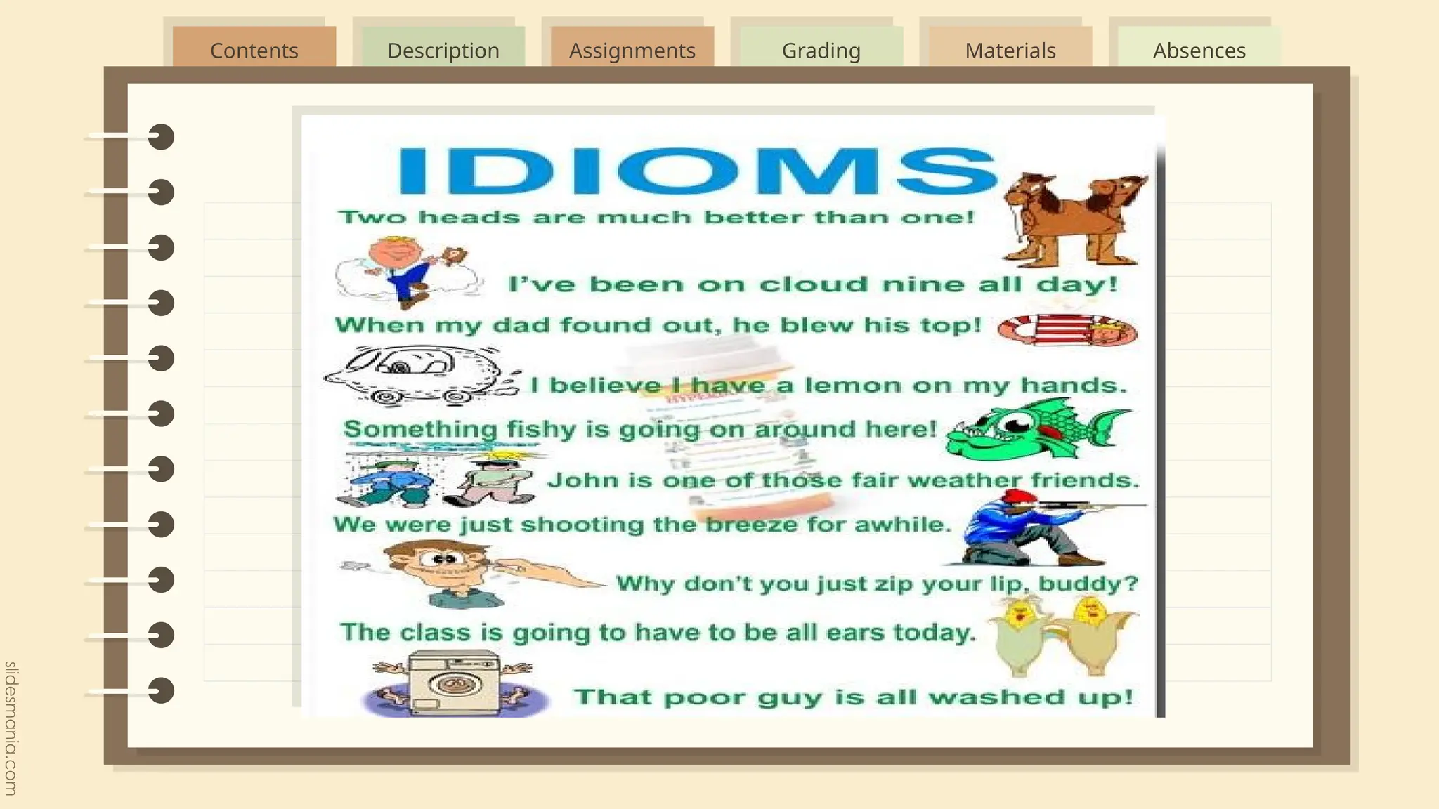 idiomatic expressions G9.pptx with examples and activities | PPTX
