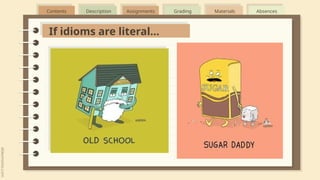 idiomatic expressions G9.pptx with examples and activities | PPTX