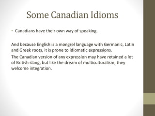 American and Canadian Idioms | PPTX
