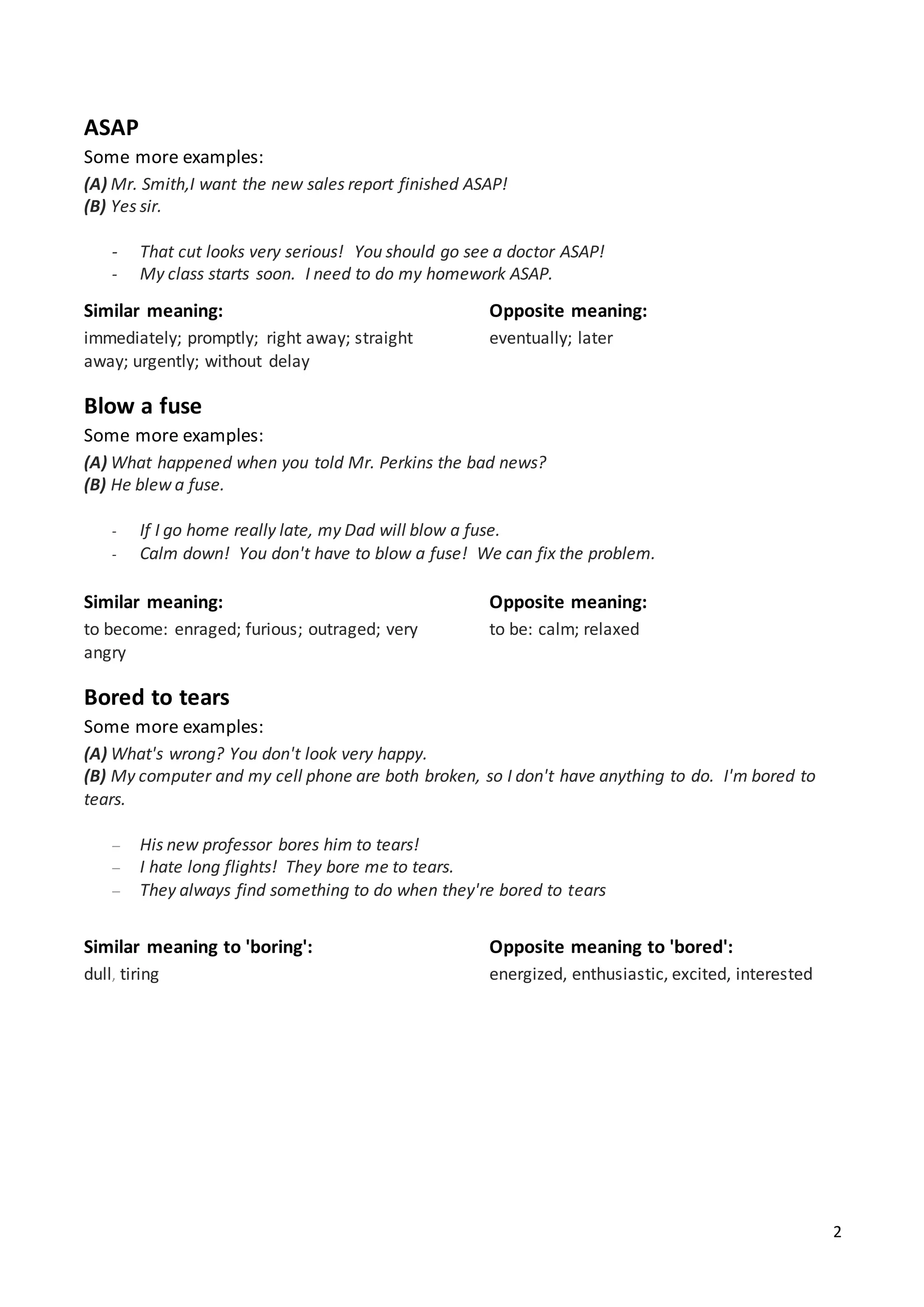 Idioms doc with examples | DOCX