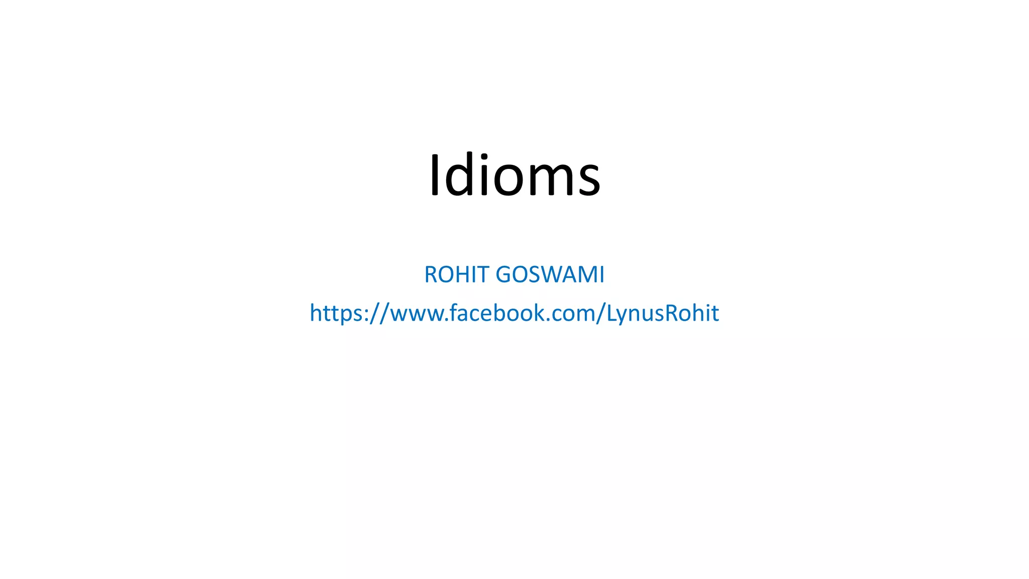Idioms and their origin and meaning | PPTX
