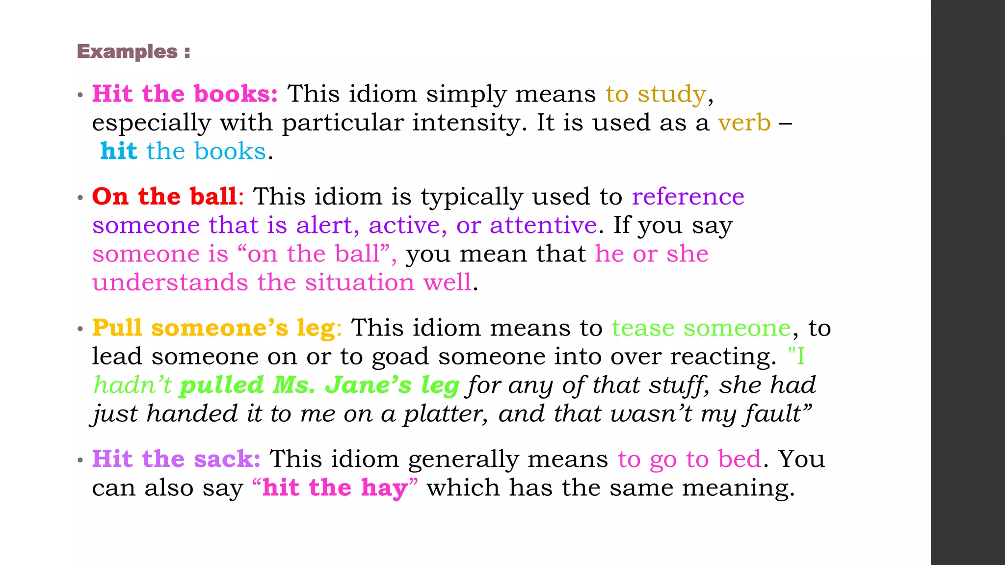 Idioms English Grammar Topic | PPTX