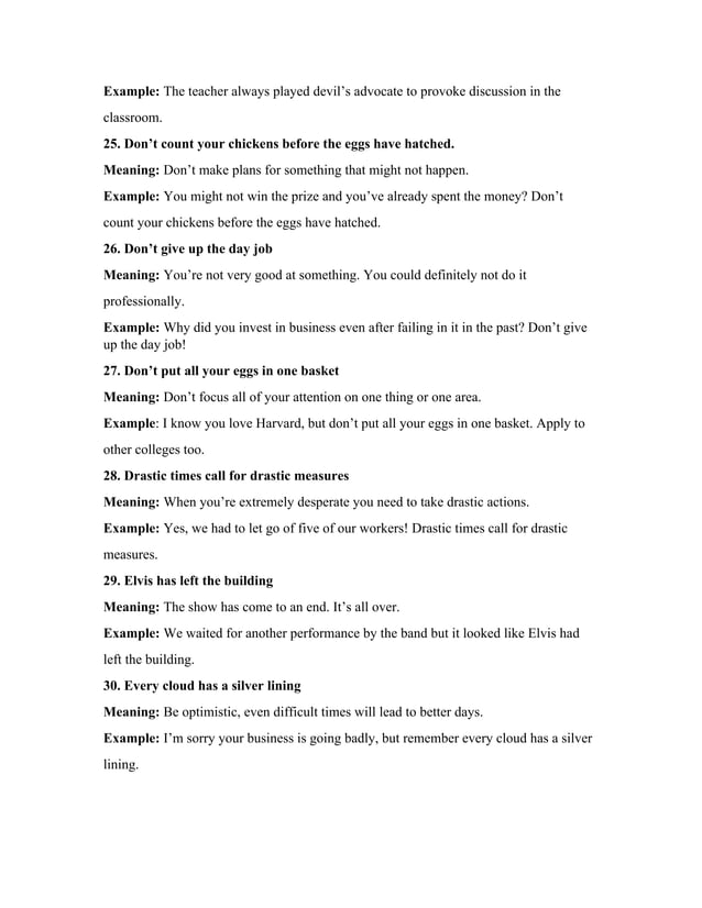 idioms.docx spoken english chunks / pre. | PDF