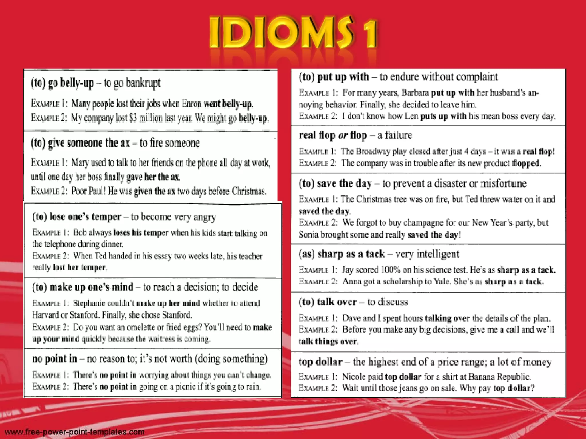 GRAMMAR: Idioms 1 | PPT