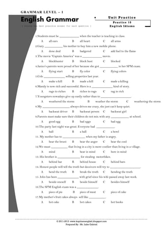 Idioms(10) | PDF
