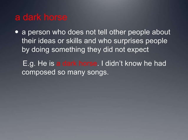 Idioms and proverbs with dark | PPT