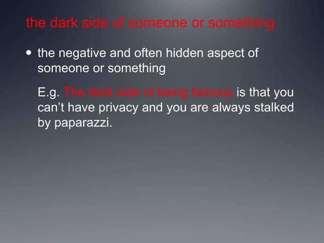 Idioms and proverbs with dark | PPT