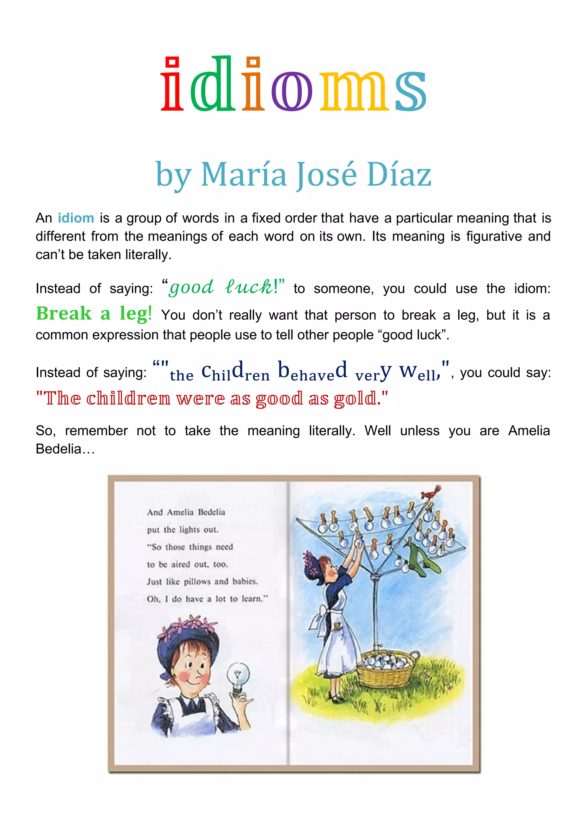 Idioms (blog), by María José Díaz Vidarte | PDF