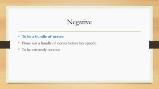 Idioms Describing Feelings for KS3 narrative writing | PPTX