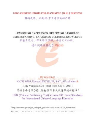 Unveiling the Secrets of 1000 Chinese Idioms for IB Chinese (B HL ...