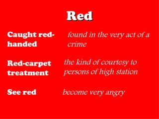 Idioms of colour | PPT