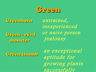 Idioms of colour | PPT