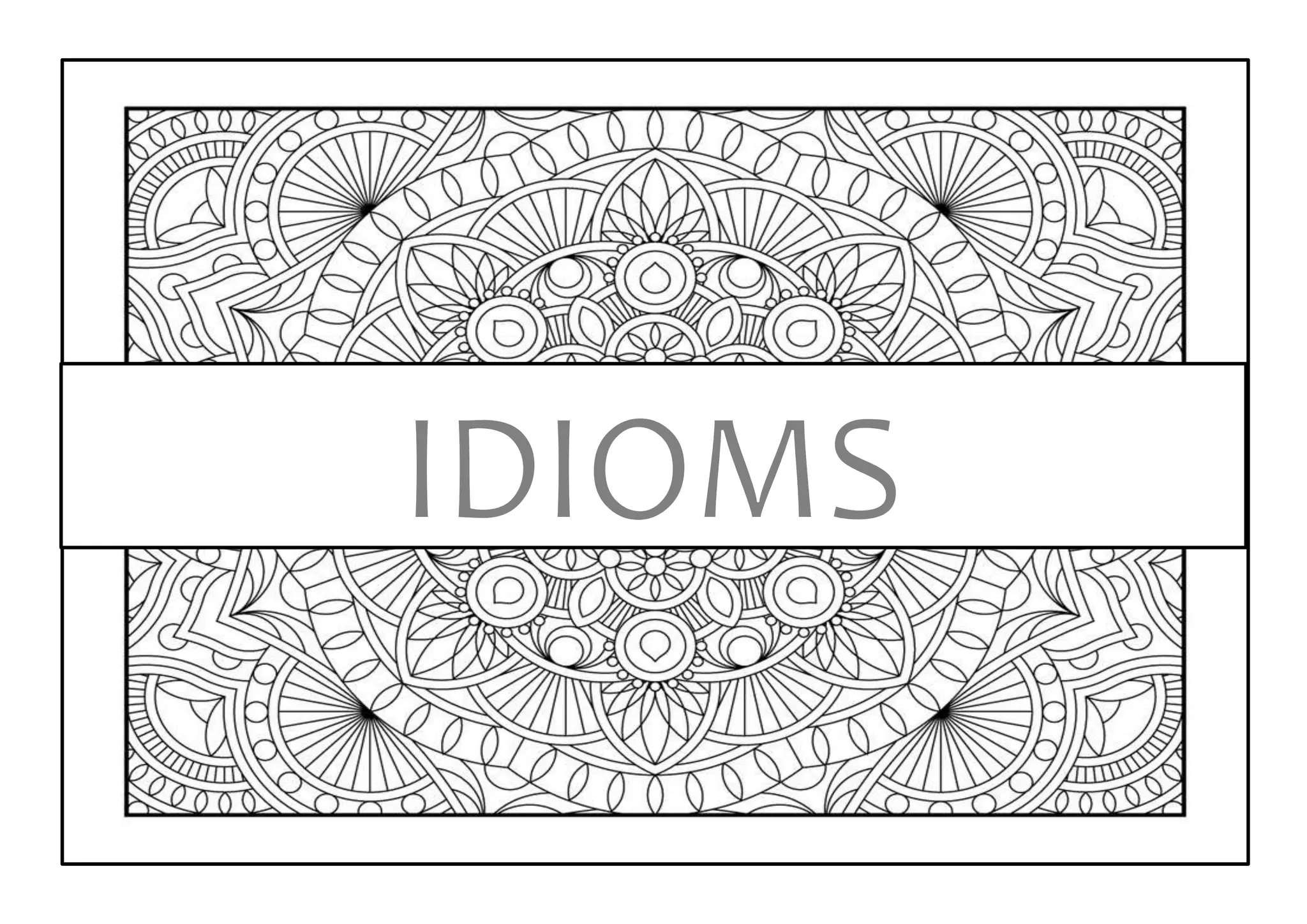 Idioms Tab Booklet - Doodles Book Cover | DOCX