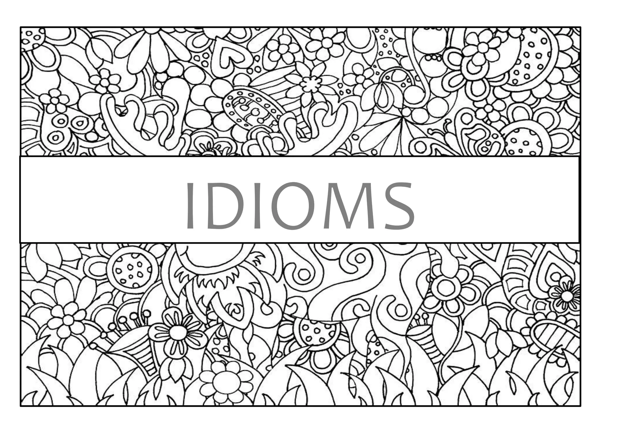 Idioms Tab Booklet - Doodles Book Cover | DOCX