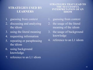 Idioms teaching through the multiple pathways model | PPT