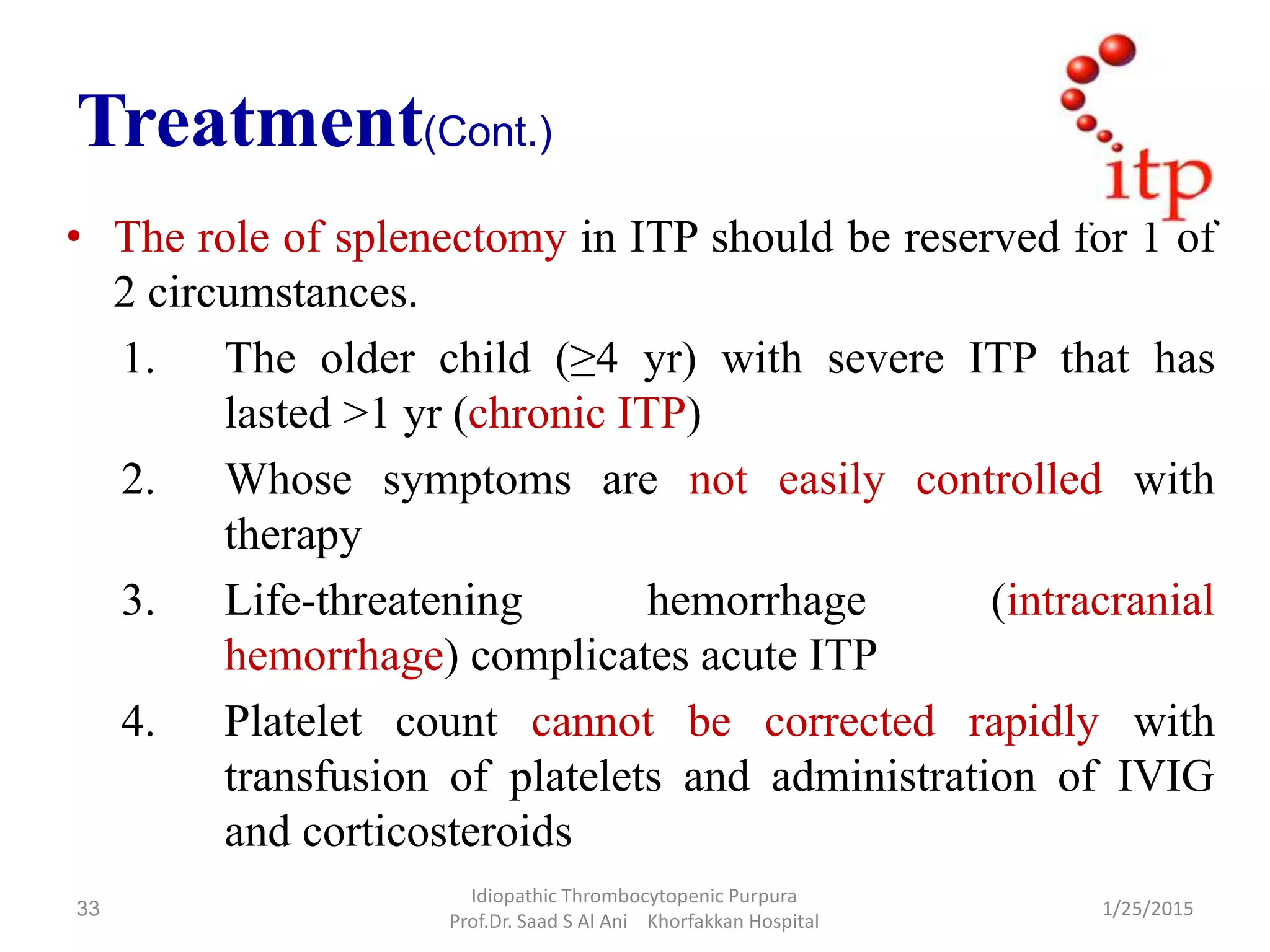 Idiopathic (autoimmune) Thrombocytopenic Purpura | PPTX