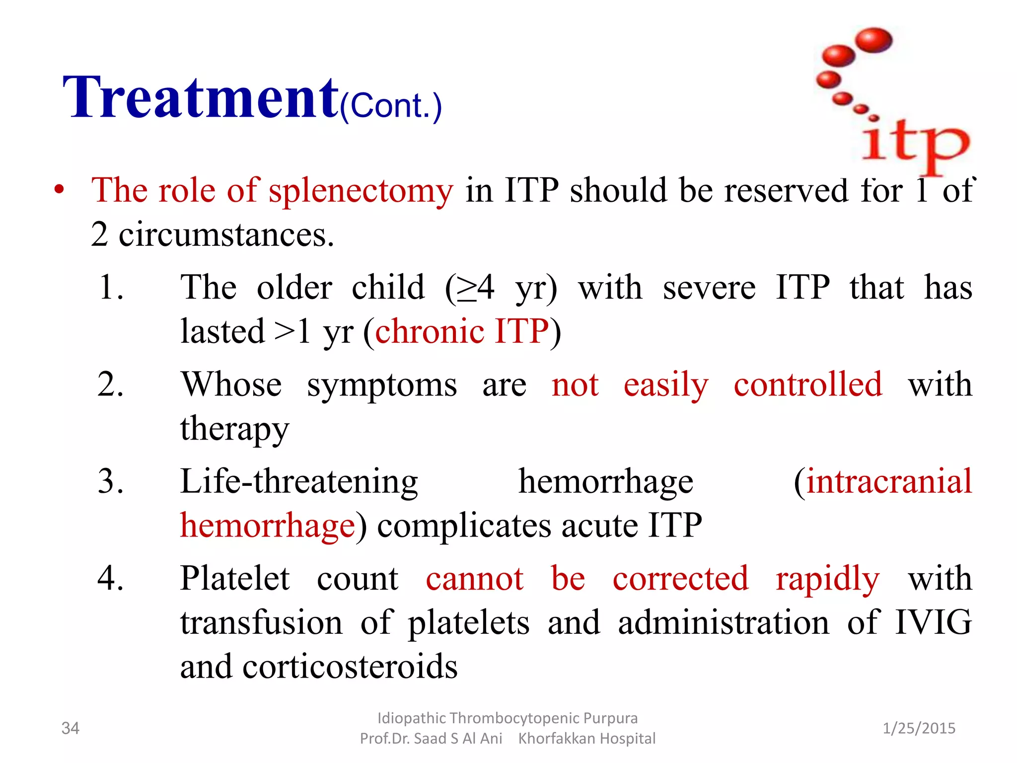Idiopathic (autoimmune) Thrombocytopenic Purpura | PPTX