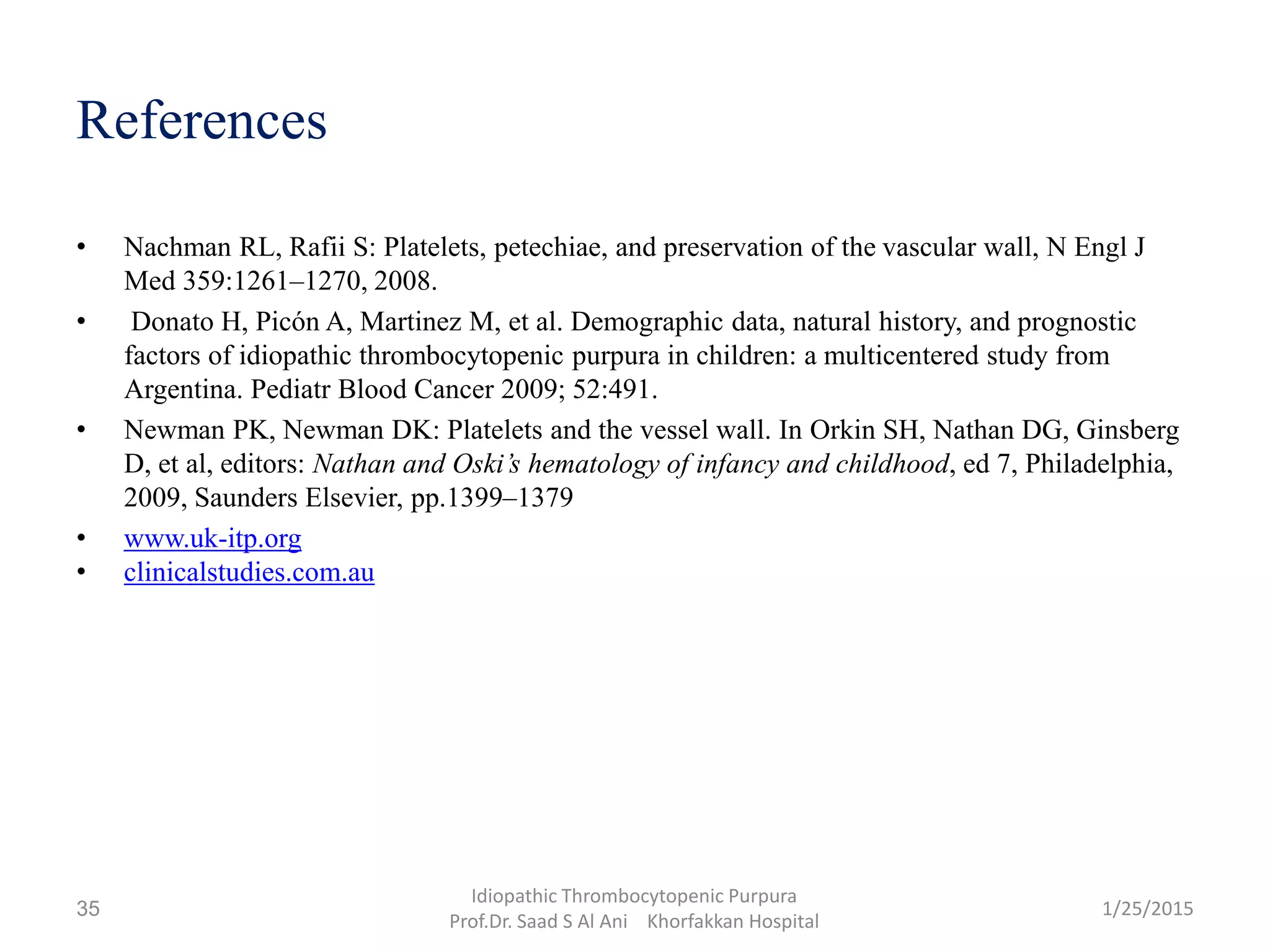Idiopathic (autoimmune) Thrombocytopenic Purpura | PPTX